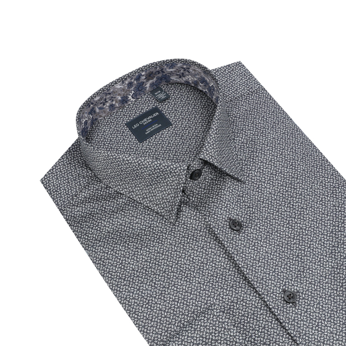 Chemise Leo Chevalier à petits motifs de feuilles, infroissable ...