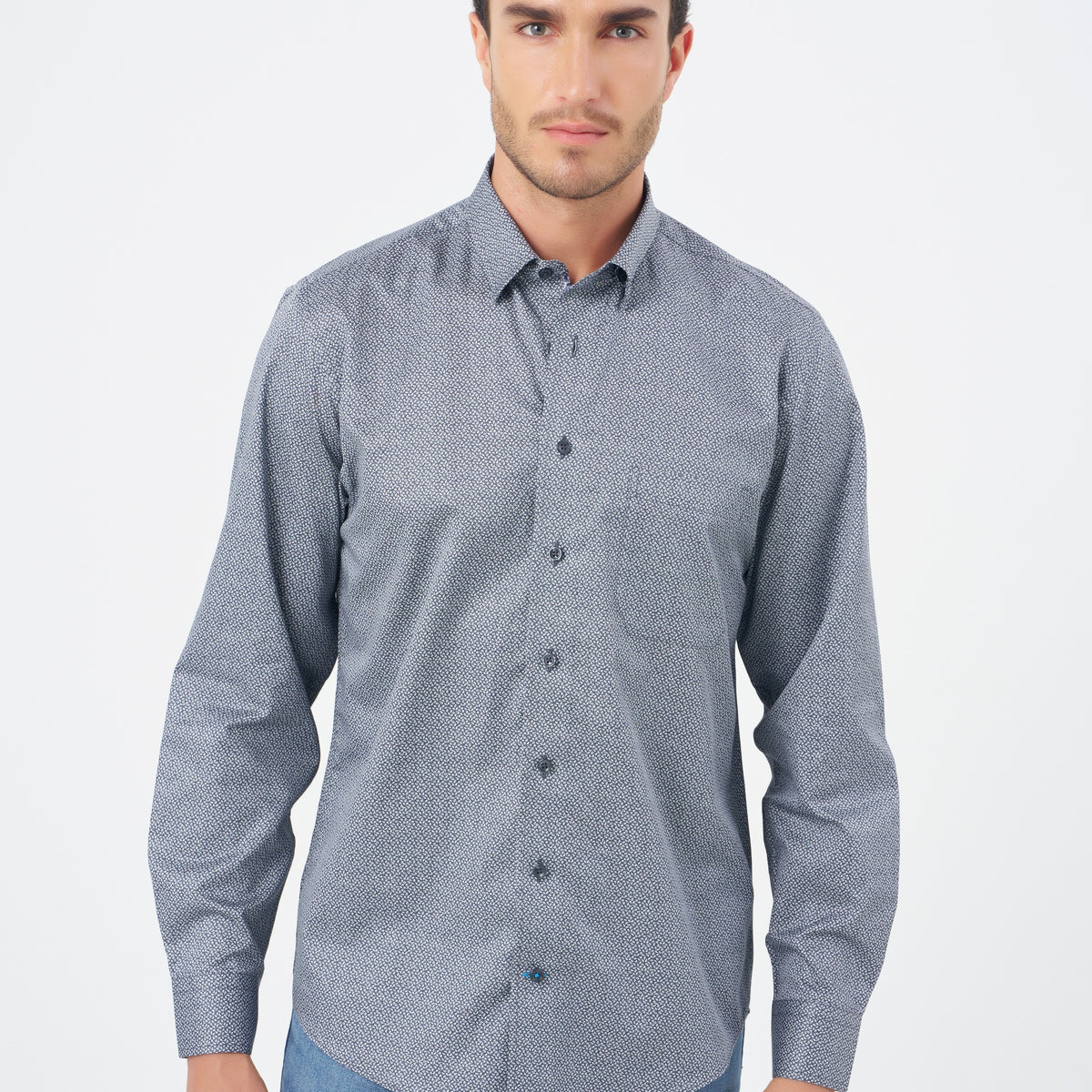 Chemise Leo Chevalier à petits motifs de feuilles, infroissable ...